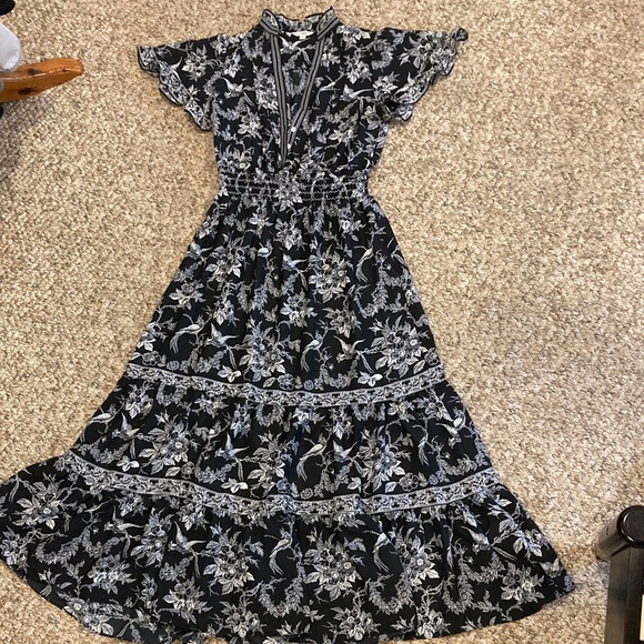 Max Studio | Dresses | Max Studio Black And White Floral Maxi Dress ...